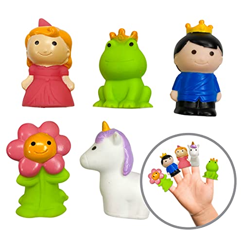 Idea Factory Prince & Princess Finger Puppets - Party Favors, Educational, Bath Toys