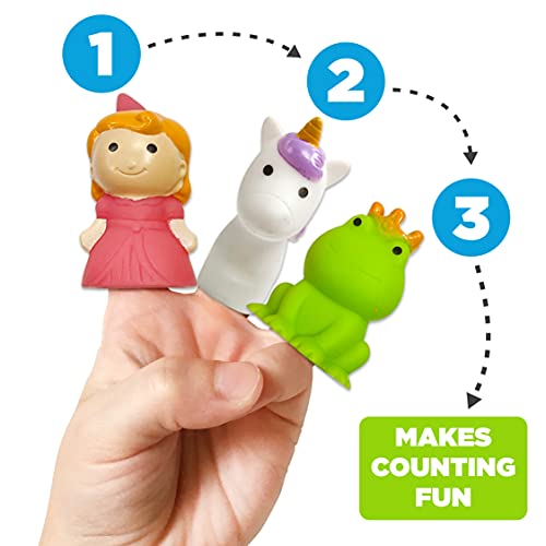 Idea Factory Prince & Princess Finger Puppets - Party Favors, Educational, Bath Toys