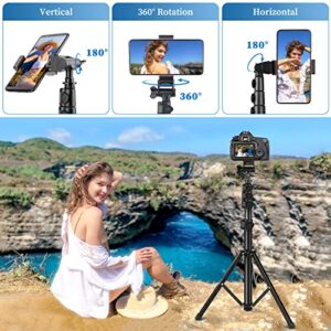 70" Phone Tripod Stand for Recording, Selfie Stick Tripod with Remote Phone Mount, Flexible Travel Tripod for Video Vlogging Photography, Compatible with iPhone Android iPad Cell Phone and Camera