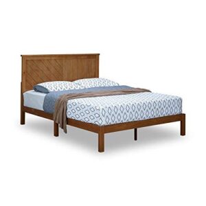 MUSEHOMEINC Solid Wood Platform Bed with Headboard for Bedroom,Wood Slat Support & No Box Spring Needed, Unique Style Design,King