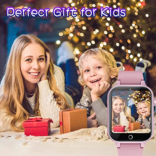 AOYMJRS Kids Smart Watch with 26 Puzzle Games Camera Video Music Player Tracking Pedometer Flashlight 12/24 hr Educational Toys, Gifts for Kids Ages 3+Year Olds (Pink)