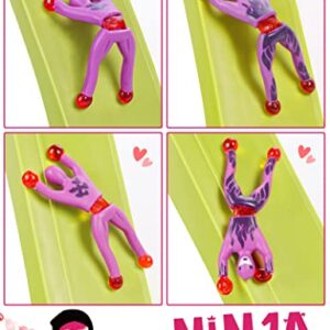 DG-Direct 28 Packs Valentine's Day Cards with Sticky Wall Climbing Men Ninja Toys, Kids Valentine Party Favor, Valentine's Day School Classroom Prizes, Valentine Exchange Gift