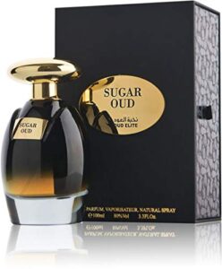 sugar oud for women edp - eau de parfum 100ml (3.4 oz) i great gift i peach and orange blossoms, jasmine and cinnamon i elegant bottle i by oud elite perfumes