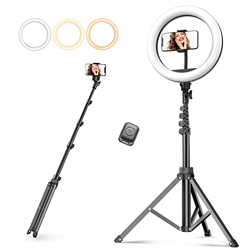 13" Selfie Ring Light with 63" Tripod Stand & 2 Phone Holders, LED Ring Light with 3 CCT & 39 RGB Colors Modes, Selfie Light for Makeup/Photography/Videos/Vlog/TikTok