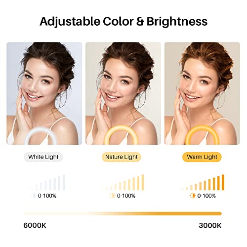 13" Selfie Ring Light with 63" Tripod Stand & 2 Phone Holders, LED Ring Light with 3 CCT & 39 RGB Colors Modes, Selfie Light for Makeup/Photography/Videos/Vlog/TikTok