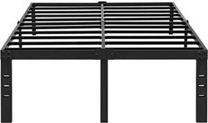 kilyssa 18 inch queen bed frame, 3500lbs heavy duty steel slats support metal platform bed frames noise free no box spring needed,black