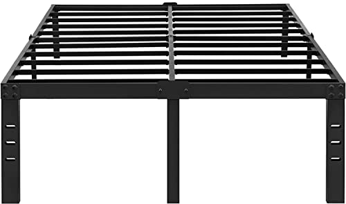 Kilyssa 18 Inch Queen Bed Frame, 3500lbs Heavy Duty Steel Slats Support Metal Platform Bed Frames Noise Free No Box Spring Needed,Black