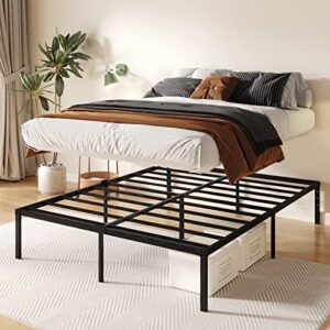 Kilyssa 18 Inch Queen Bed Frame, 3500lbs Heavy Duty Steel Slats Support Metal Platform Bed Frames Noise Free No Box Spring Needed,Black