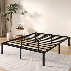 Kilyssa 18 Inch Queen Bed Frame, 3500lbs Heavy Duty Steel Slats Support Metal Platform Bed Frames Noise Free No Box Spring Needed,Black