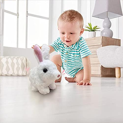 3PCS Hopping Bunny Toy, Interactive Bunny Toys for Kids, Rabbit Toys Wite Carrot Can Walk and Talk, Easter Plush Stuffed Bunny Toy, Electric Bunnies Educational Toys Robotic Toy Gift for Kids