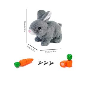 3PCS Hopping Bunny Toy, Interactive Bunny Toys for Kids, Rabbit Toys Wite Carrot Can Walk and Talk, Easter Plush Stuffed Bunny Toy, Electric Bunnies Educational Toys Robotic Toy Gift for Kids