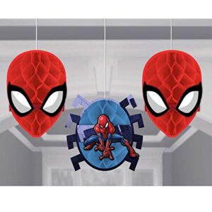 spider-man webbed wonder honeycomb decorations - 7", 3 pcs