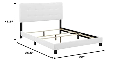 Modway Amira Tufted Fabric Upholstered Full Bed Frame With Headboard In White