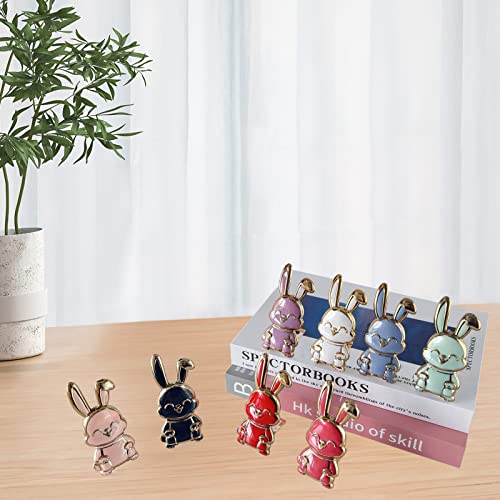 Xanadued 8 PCS Foldable Bunny Phone Bracket Cute Easter Rabbit Hidden Mobile Phone Kickstand Holder Multifunction Portable Cell Phone Stand Attachment for Desk