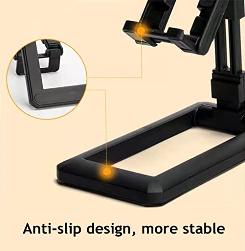 JUSDIQIR Cell Phone Stand Phone Dock Holder Stand Foldable Phone Dock Multi-Angle Universal Adjustable Tablet Compatible with Cell Phone Tablet… (Black)