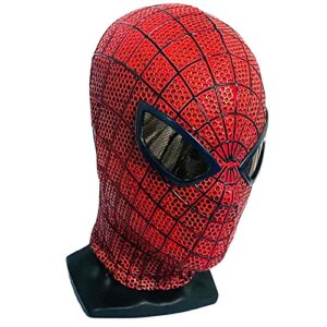 superhero mask halloween masks with faceshell and lenses, high quality handcraft movie prop replica，cosplay costumes mask (adult mask, c)