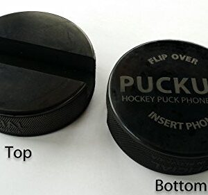 PUCKUPS - The Original Indestructible Hockey Puck Cell Phone Stand - The Best Universal Smartphone Stand. Compatible for All iPhone/Samsung/Google/LG Smartphones. Made from a Real Hockey Puck (1 Pack)