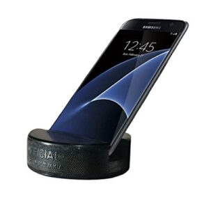 PUCKUPS - The Original Indestructible Hockey Puck Cell Phone Stand - The Best Universal Smartphone Stand. Compatible for All iPhone/Samsung/Google/LG Smartphones. Made from a Real Hockey Puck (1 Pack)