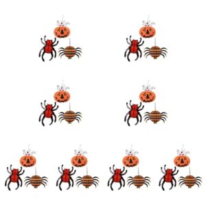 hoement 24 pcs decoration birthday ornament decor poms pleated halloween personalized decorative honeycomb ball event tissue pumpkin indoor dot garlands fans circle pom spider pendant