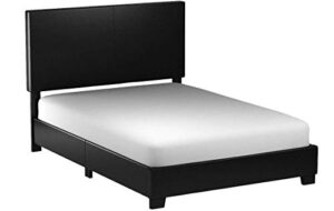 crown mark erin upholstered panel bed in black, queen