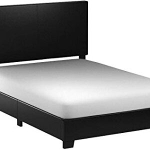 Crown Mark Erin Upholstered Panel Bed in Black, Queen