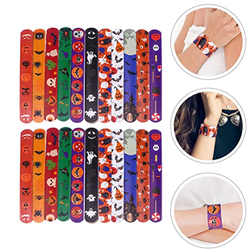 ibasenice 288 pcs Props Slap Decors Favors Wristbands Band Random Snap Supplies Bracelets Photo for Pumpkin Wrist Wristband Bands Circle Parties Style Kids Print Ghost Decorative Spider