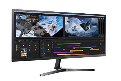 SAMSUNG 34-Inch SJ55W Ultrawide Gaming Monitor (LS34J550WQNXZA) – 75Hz Refresh, WQHD Computer Monitor, 3440 x 1440p Resolution, 4ms Response, FreeSync, Split Screen, HDMI, Black