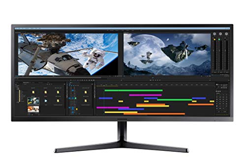 SAMSUNG 34-Inch SJ55W Ultrawide Gaming Monitor (LS34J550WQNXZA) – 75Hz Refresh, WQHD Computer Monitor, 3440 x 1440p Resolution, 4ms Response, FreeSync, Split Screen, HDMI, Black