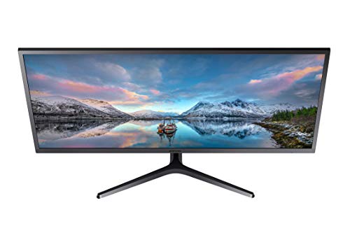 SAMSUNG 34-Inch SJ55W Ultrawide Gaming Monitor (LS34J550WQNXZA) – 75Hz Refresh, WQHD Computer Monitor, 3440 x 1440p Resolution, 4ms Response, FreeSync, Split Screen, HDMI, Black