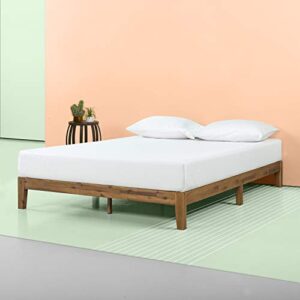 zinus lucinda wood platform bed frame / no box spring needed / solid wood foundation with wood slat support / easy assembly, full