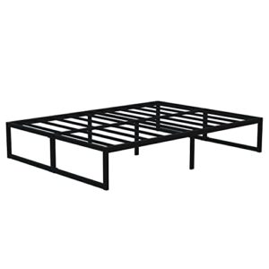 Lutown-Teen 14 Inch King Bed Frame Sturdy Mattress Foundation, Heavy Duty Metal Platform with Steel Slats Support No Box Spring Needed, Noise Free, Easy Assembly, Black