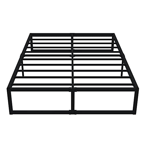 Lutown-Teen 14 Inch King Bed Frame Sturdy Mattress Foundation, Heavy Duty Metal Platform with Steel Slats Support No Box Spring Needed, Noise Free, Easy Assembly, Black