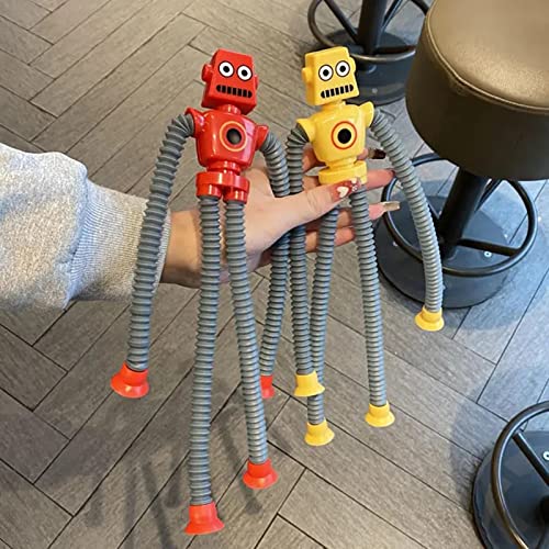 4 Pcs Telescopic Suction Cup Robots Toy,Funny Robots Shape Changing Retractable Pulling Arms Leggs Educational Toys,Kids Adults Telescopic Tube Cartoon Puzzle Toy (B-4PCS, OneSize)