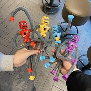 4 Pcs Telescopic Suction Cup Robots Toy,Funny Robots Shape Changing Retractable Pulling Arms Leggs Educational Toys,Kids Adults Telescopic Tube Cartoon Puzzle Toy (B-4PCS, OneSize)