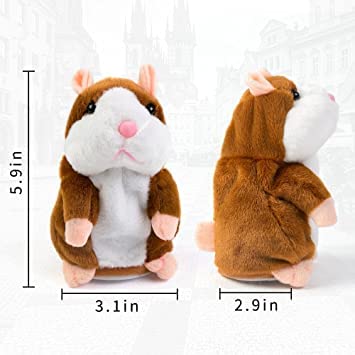 United_Feature Talking Hamster Repeats What You Say Educational Talking Toy Repeating Hamster Toy Gift for Boys and Girls