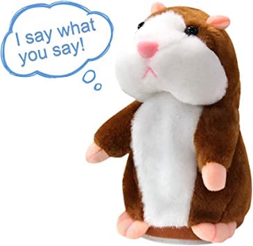 United_Feature Talking Hamster Repeats What You Say Educational Talking Toy Repeating Hamster Toy Gift for Boys and Girls