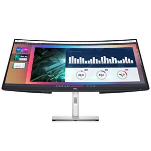 Dell 34 Inch Ultrawide , WQHD (Wide Quad High Definition), Curved USB-C Monitor (P3421W), 3440 x 1440 at 60Hz, 3800R Curvature, 1.07 Billion Colors, Adjustable, Black