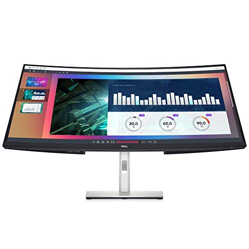 Dell 34 Inch Ultrawide , WQHD (Wide Quad High Definition), Curved USB-C Monitor (P3421W), 3440 x 1440 at 60Hz, 3800R Curvature, 1.07 Billion Colors, Adjustable, Black