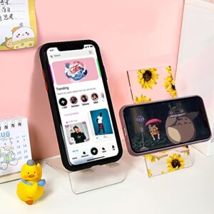 Cute Phone Stand for Desk Clear Yellow Sunflower Girls Women Kids Pretty Flower Floral Adjustable Phone Stand Holder Desk Accessories Compatible with All Phones,Tablets,iPhone,Switch,iPad.