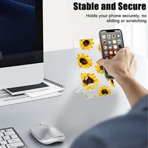 Cute Phone Stand for Desk Clear Yellow Sunflower Girls Women Kids Pretty Flower Floral Adjustable Phone Stand Holder Desk Accessories Compatible with All Phones,Tablets,iPhone,Switch,iPad.