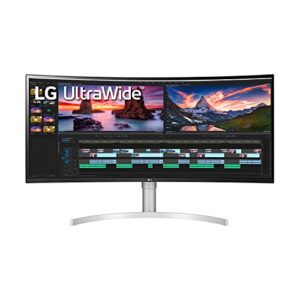 lg 38wn95c-w monitor 38" 21:9 curved ultrawide qhd+ (3840 x 1600) nanio ips display, thunderbolt 3, 1ms response time, 144hz refresh rate, nvidia g-sync, amd freesync -white/silver