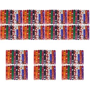 toyandona 252 pcs parties photo print wristbands prop wrist supplies favors decorative party wristband band pumpkin spider decors, slap snap random props kids decors circle