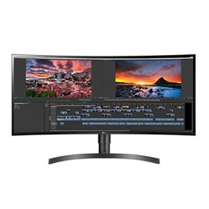 lg 34wn80c-b ultrawide monitor 34” 21:9 curved wqhd (3440 x 1440) ips display, usb type-c (60w pd) , srgb 99% color gamut, 3-side virtually borderless design, tilt/height adjustable stand - black