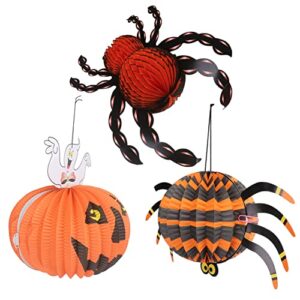 Beavorty 24 pcs Spider Honeycomb Ball Pumpkin Pleated Dot Birthday Paper Balls Decorative Decor Personalized Themed Fans Event Pom Tissue Party Pendant House Poms Indoor Decorations Circle