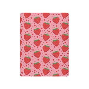 Kigai Strawberry with Dots Fitted Crib Sheet for Girls and Boys, Soft Breathable for Standard Crib & Toddler Bed Mattress, 27 x 39 in