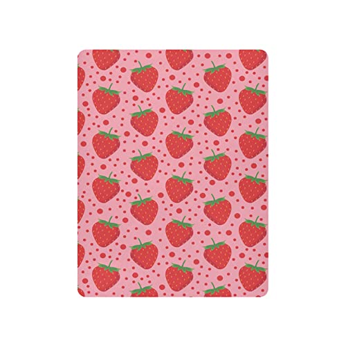 Kigai Strawberry with Dots Fitted Crib Sheet for Girls and Boys, Soft Breathable for Standard Crib & Toddler Bed Mattress, 27 x 39 in