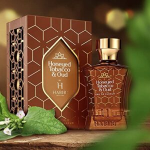 H HABIBI Honeyed Tobacco & Oud- Eau de Parfum For Men Long-Lasting Oud Cologne. Woody, Smokey, Sweet and Unique. Made with Rare Exotic Notes