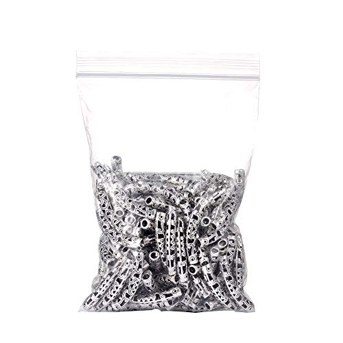 KISSITTY 100-Piece Antique Silver 6mm by 36.5mm Filigree Long Curved Noodle Tube Spacer Beads with 3mm Holes