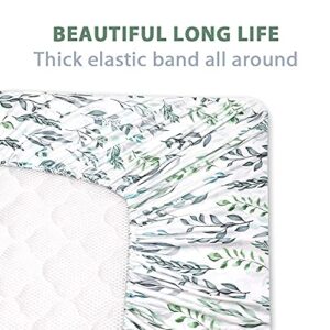 Baby Car Seat Cover & Crib Sheet, Green Leaf