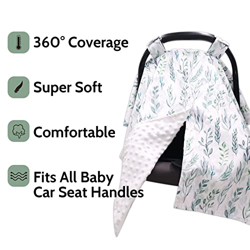 Baby Car Seat Cover & Crib Sheet, Green Leaf